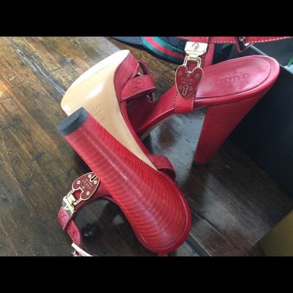 Gucci | Shoes | Gucci Red Leather Sandals Made In Italy | Poshmark